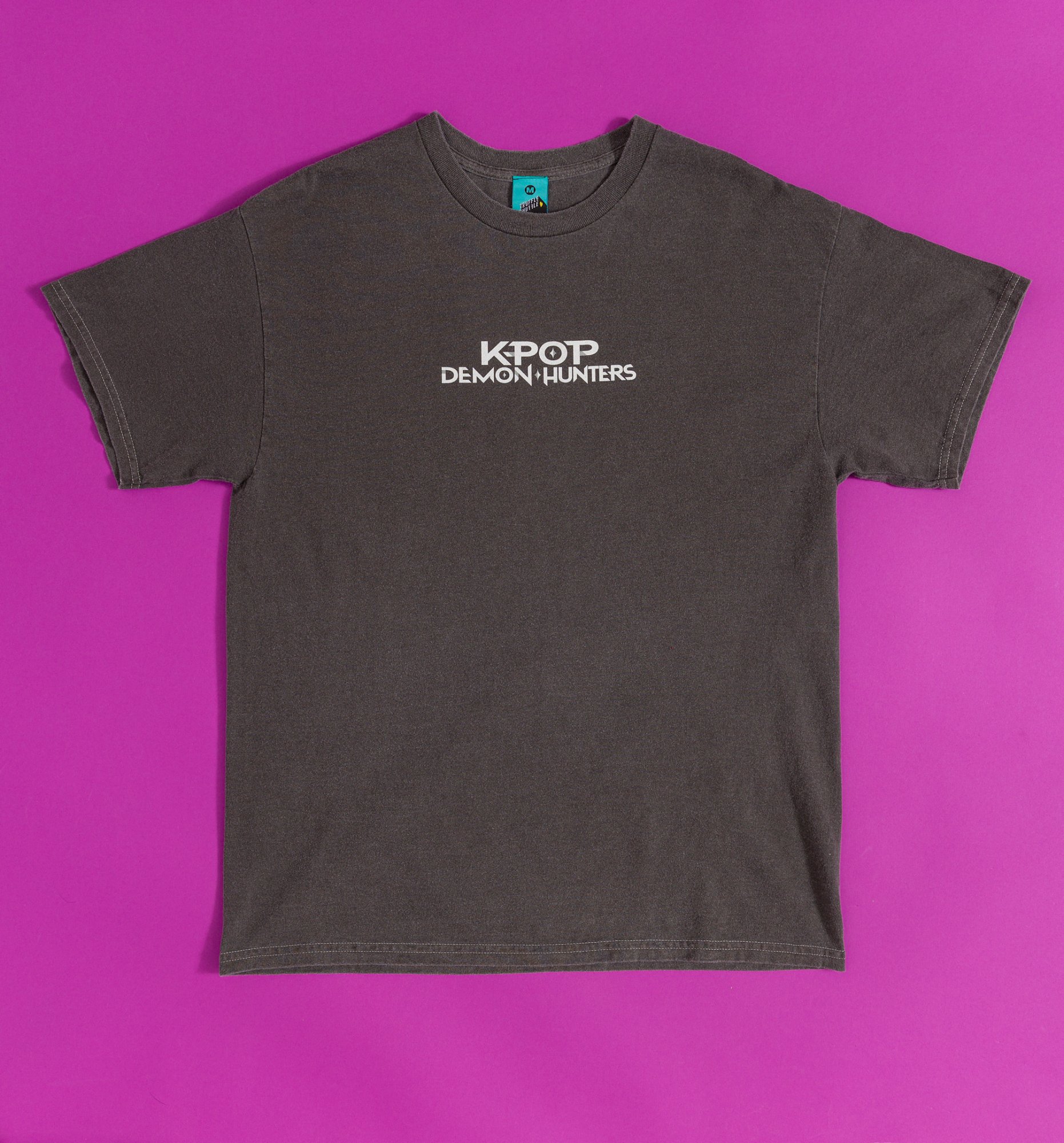 KPop Demon Hunters Huntr/x Vintage Wash Charcoal T-Shirt with Back Print