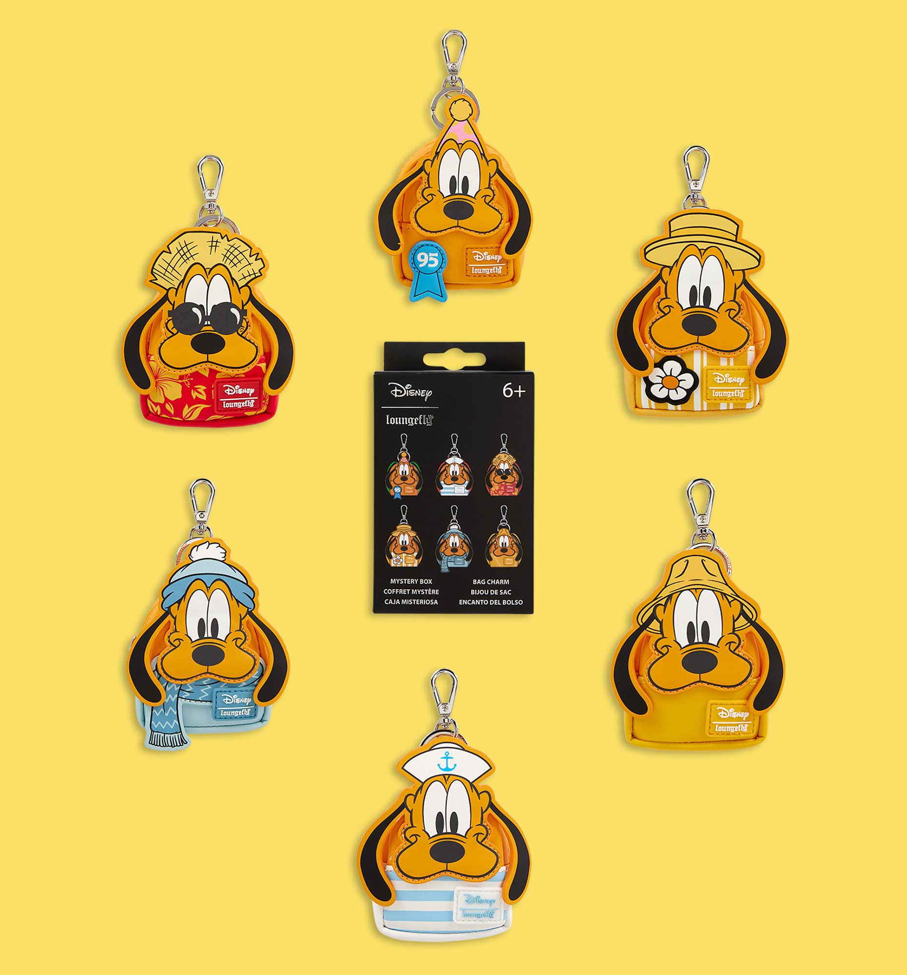 Loungefly Disney Pluto 95th Anniversary Mystery Mini Backpack Keychain ...