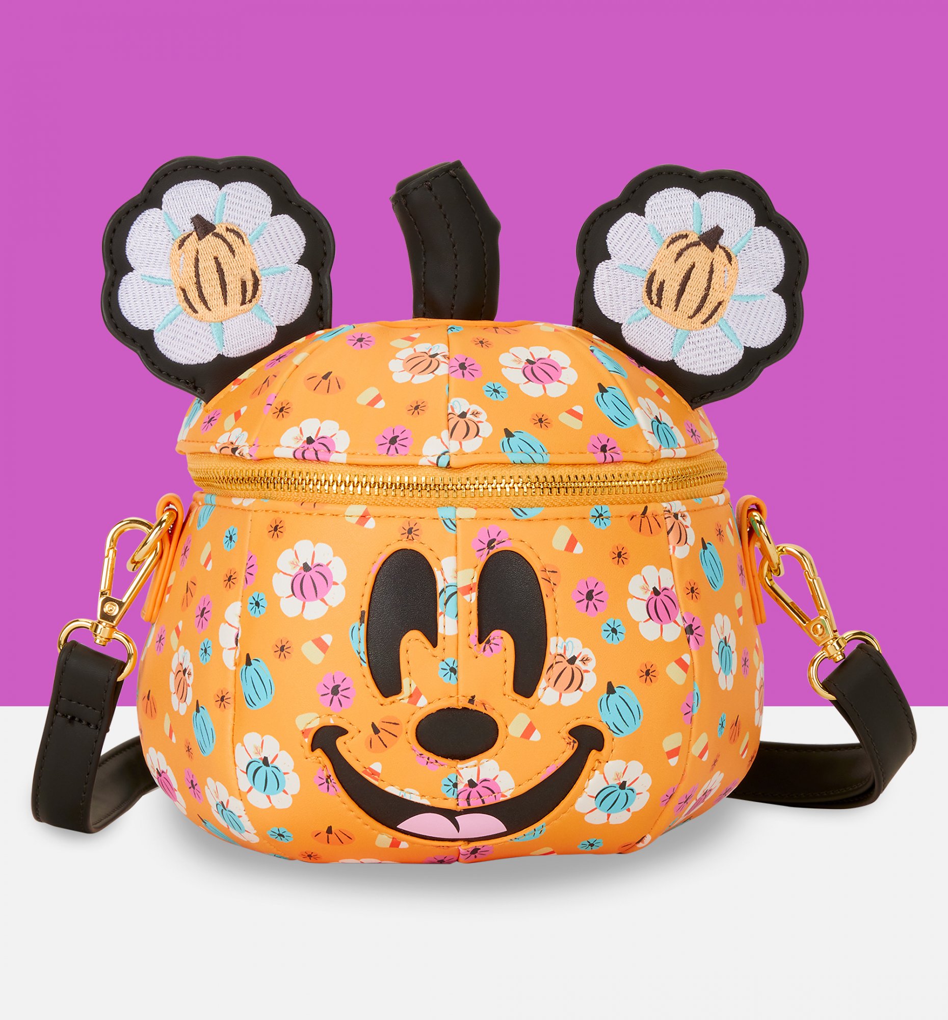 Loungefly Disney Mickey Mouse Pumpkin Crossbody Bag