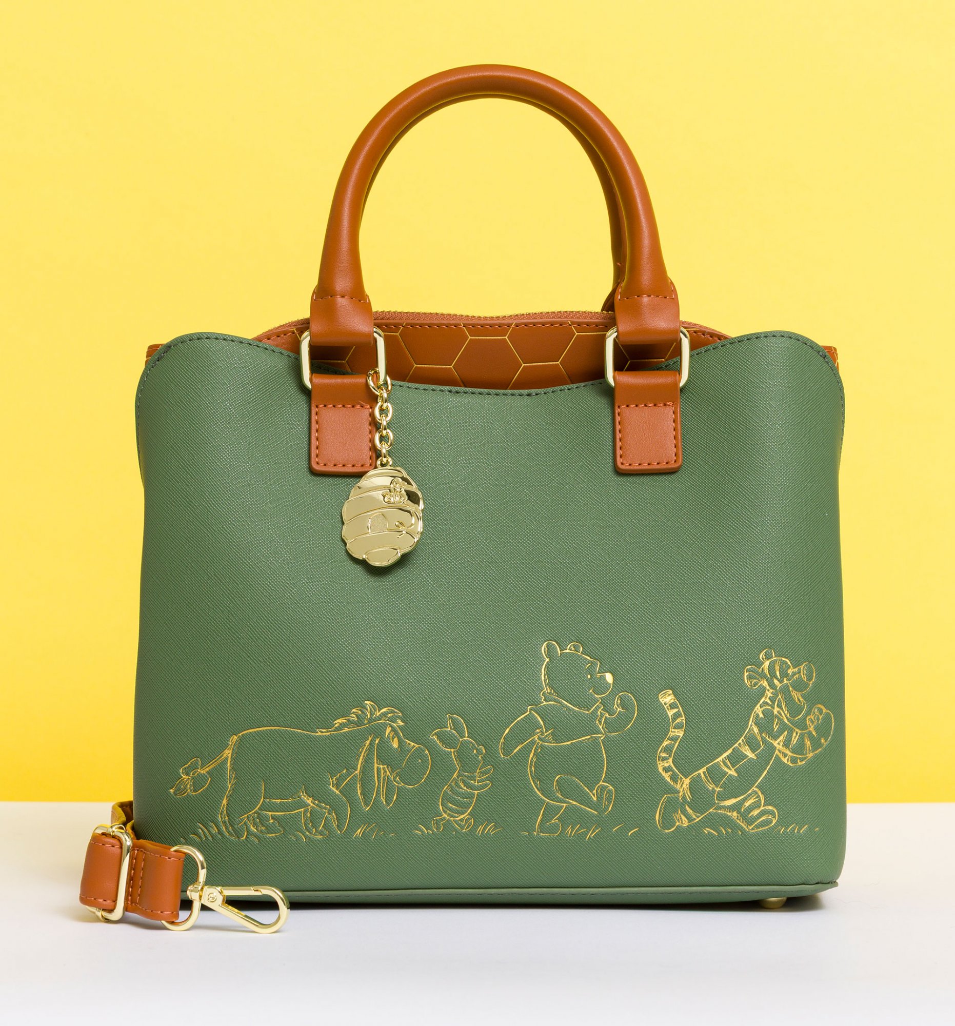 Loungefly Disney Winnie The Pooh Minimalist Gold Beehive Tote Bag
