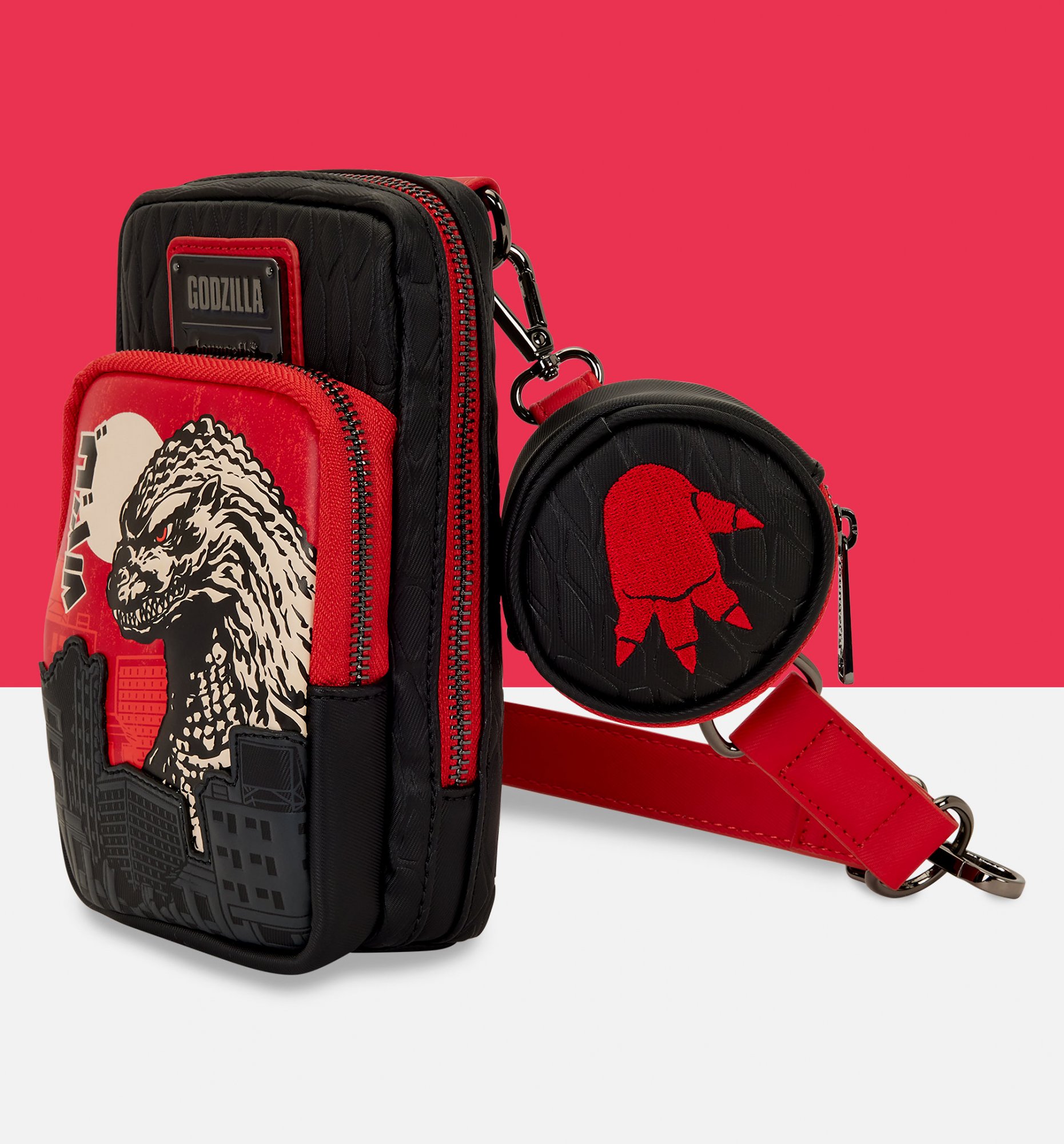 Loungefly Godzilla Crossbody Sling Bag With Coin Bag