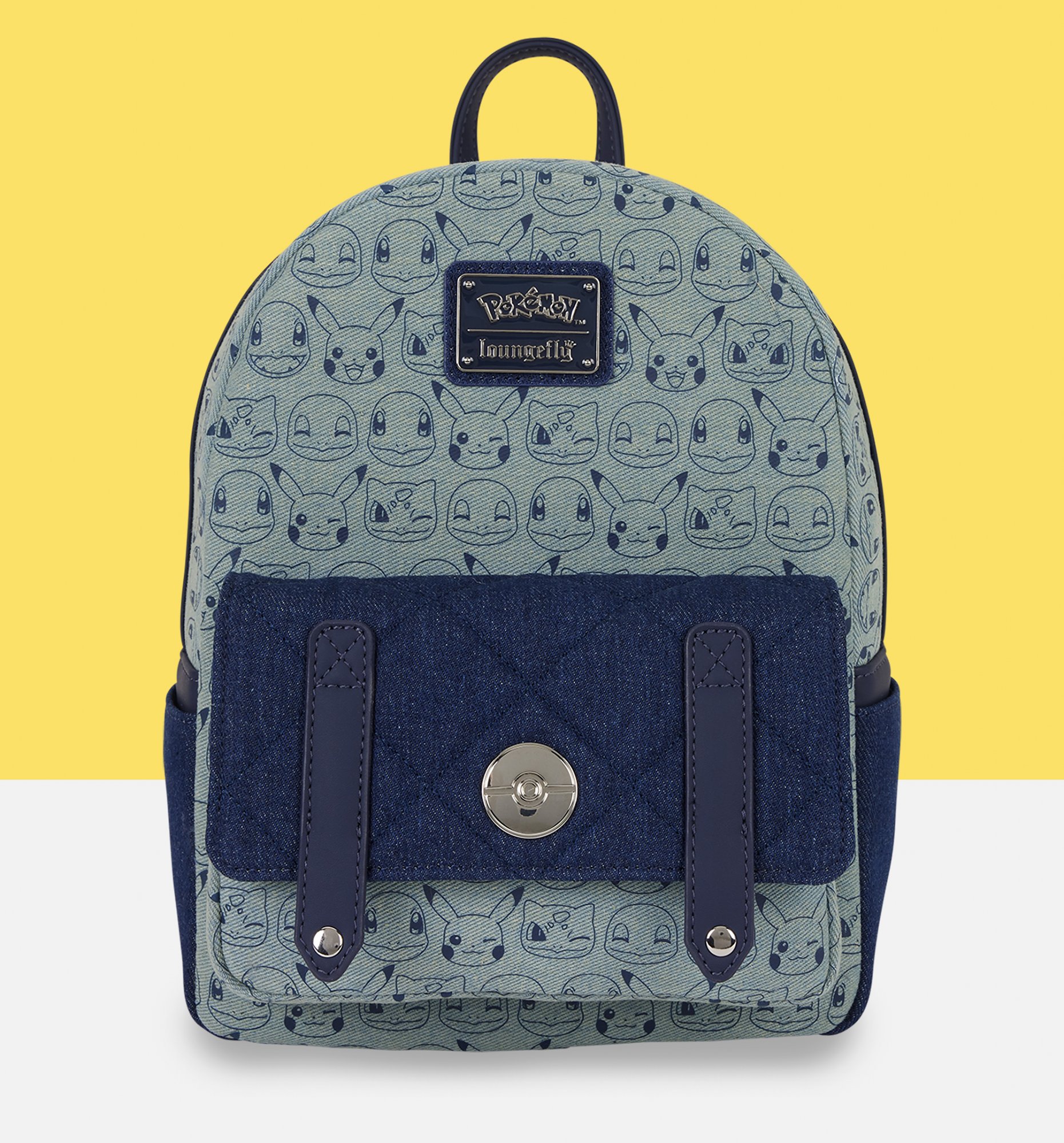 Loungefly Pokemon Faux Denim Mini Backpack