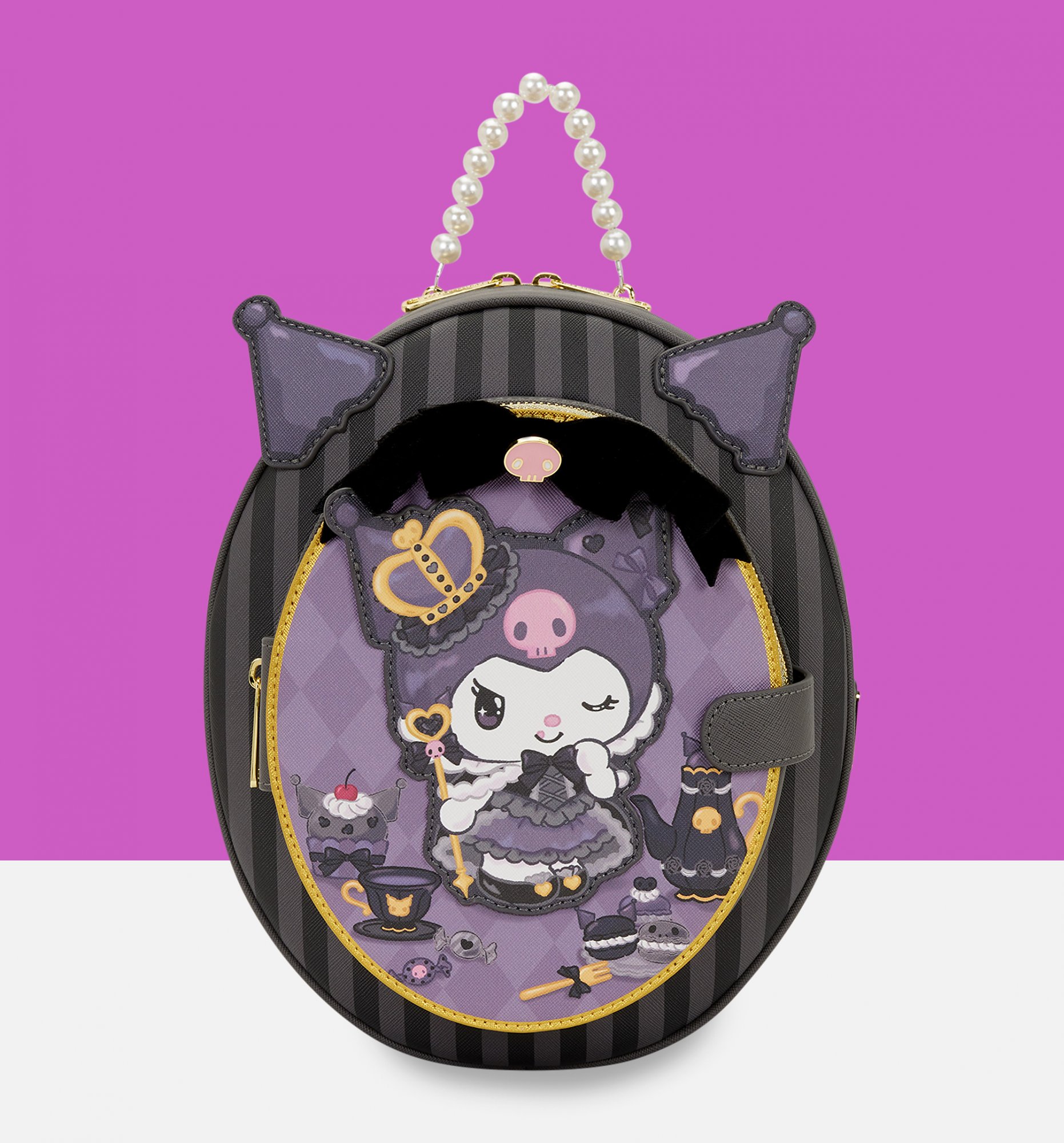 Loungefly Sanrio Kuromi 20th Anniversary Cameo Mini Backpack