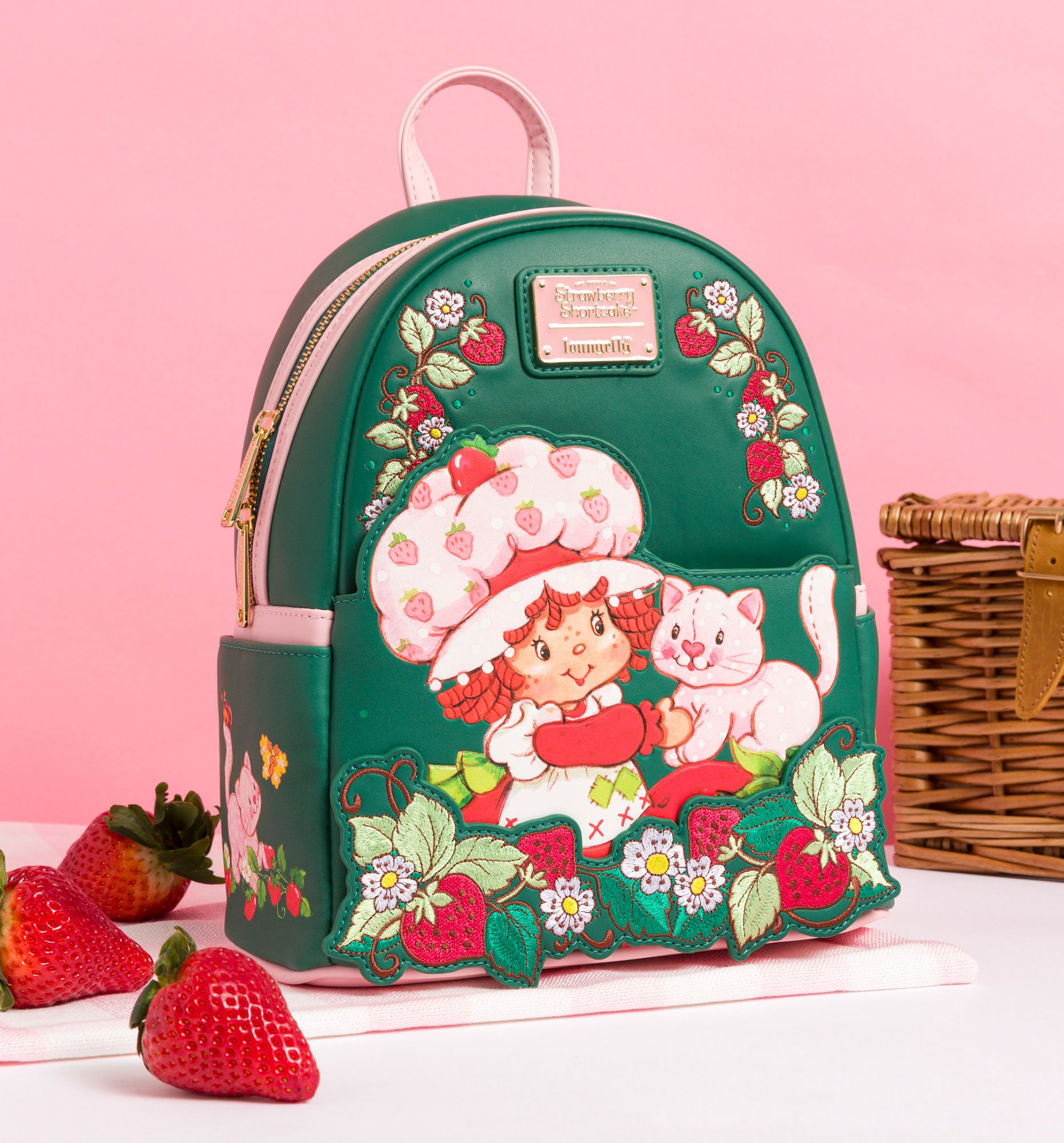 Loungefly Strawberry Shortcake Custard & Strawberry Embroidered Mini ...