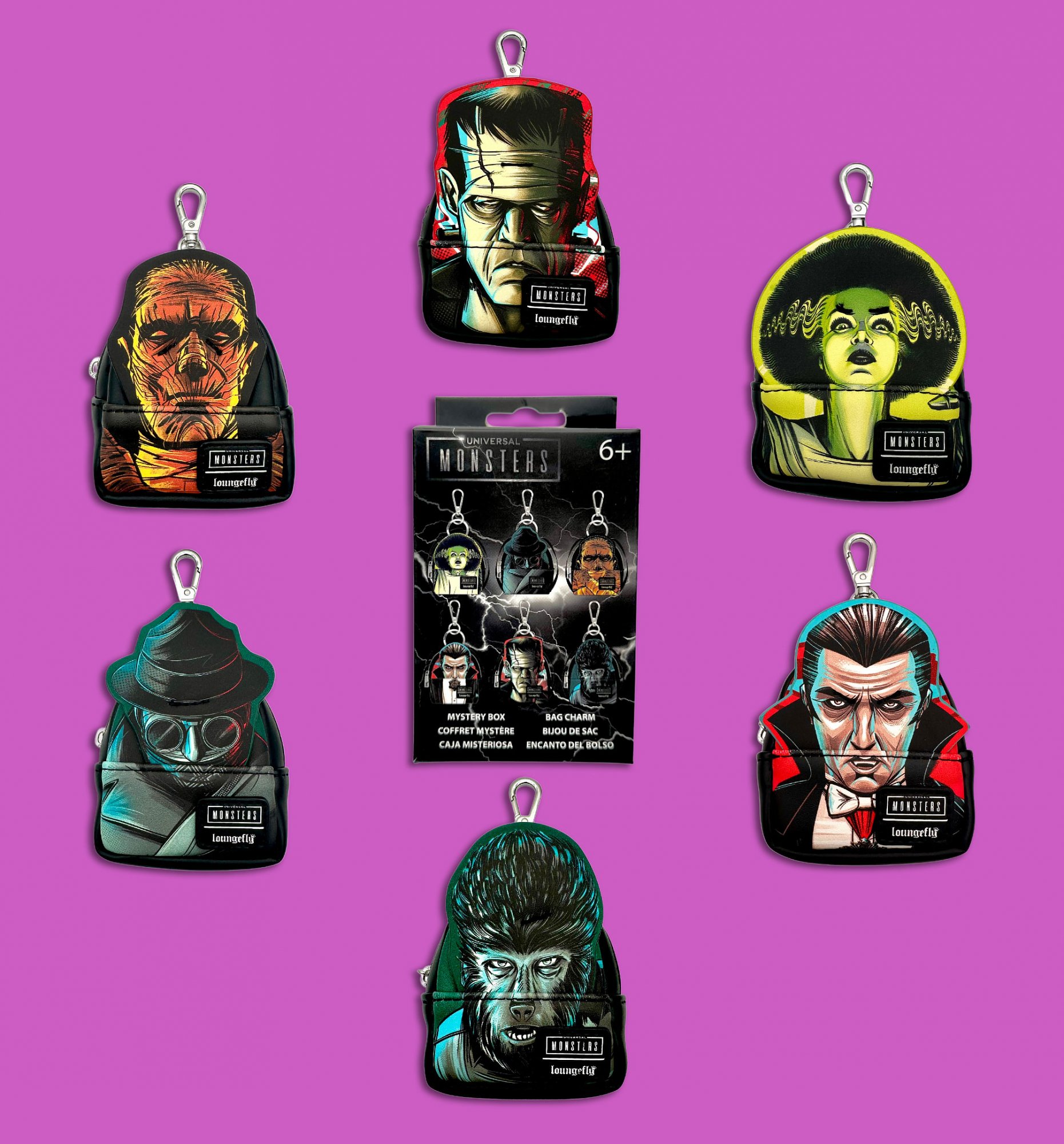 Loungefly Universal Monsters Multi Character Mystery Mini Backpack ...