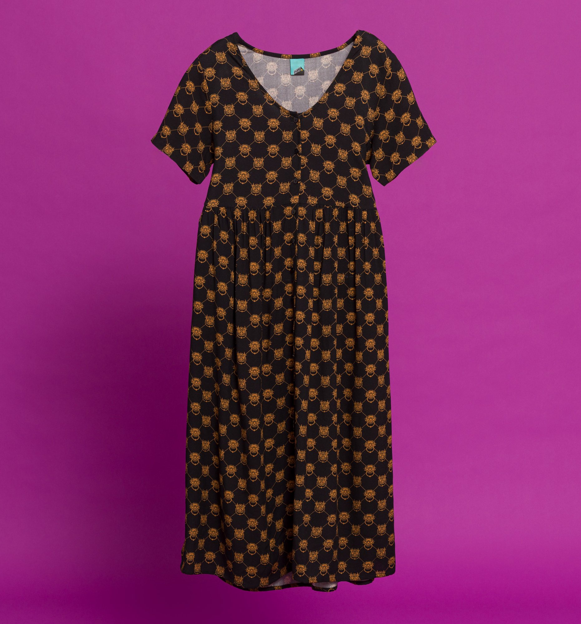 Labyrinth Knockers V-Neck Midi Smock Dress