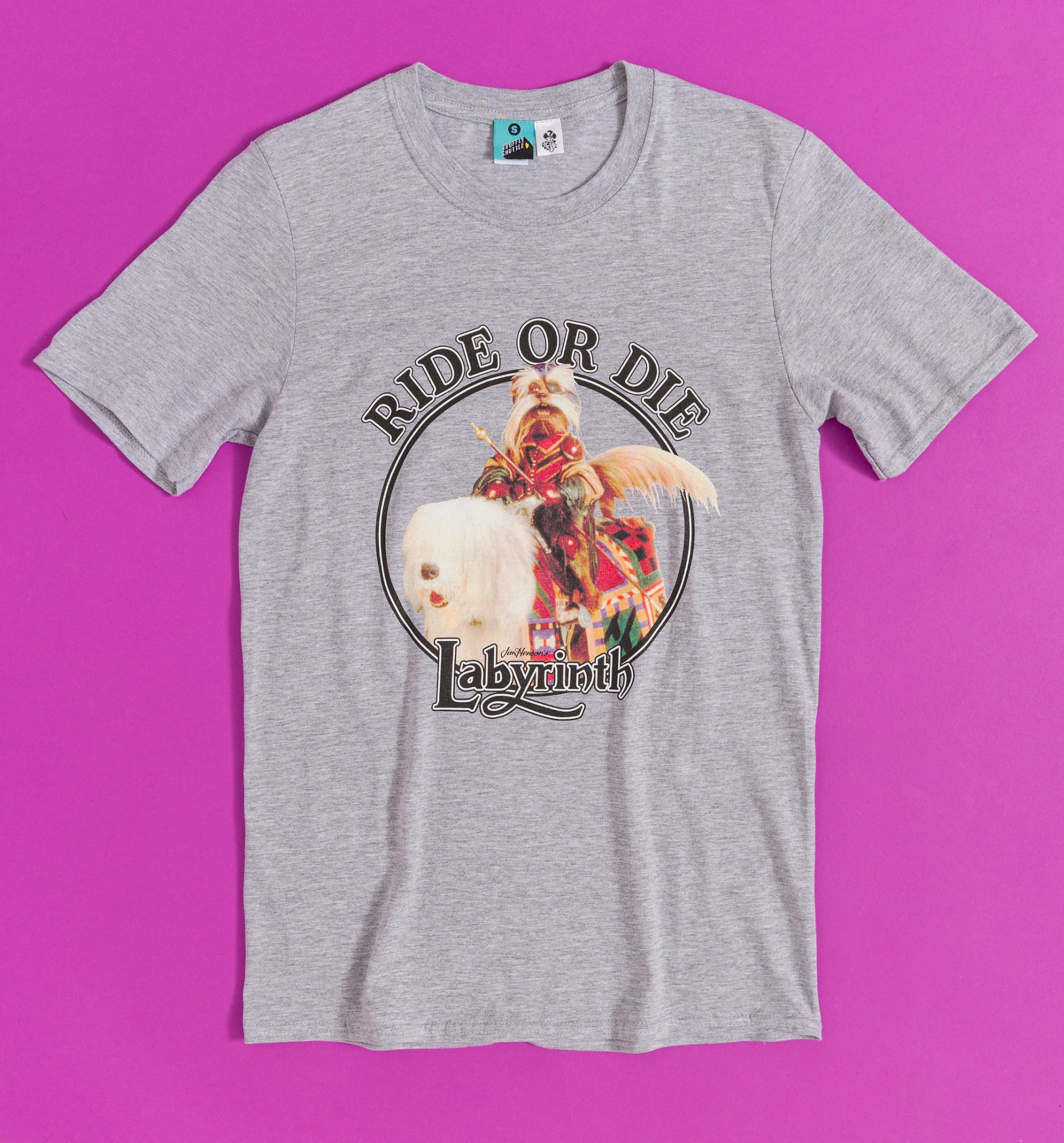 Labyrinth Sir Didymus Ride Or Die Grey Marl T-Shirt