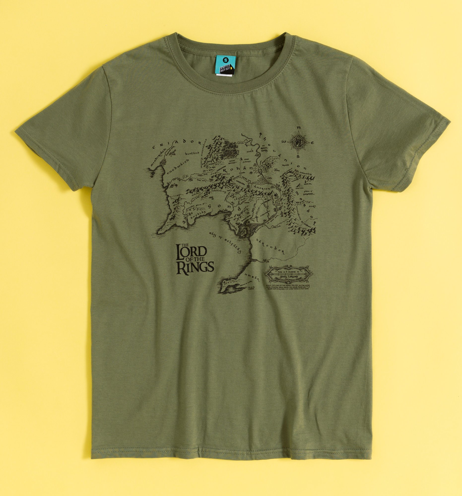 The Lord Of The Rings Middle Earth Map Khaki T-Shirt