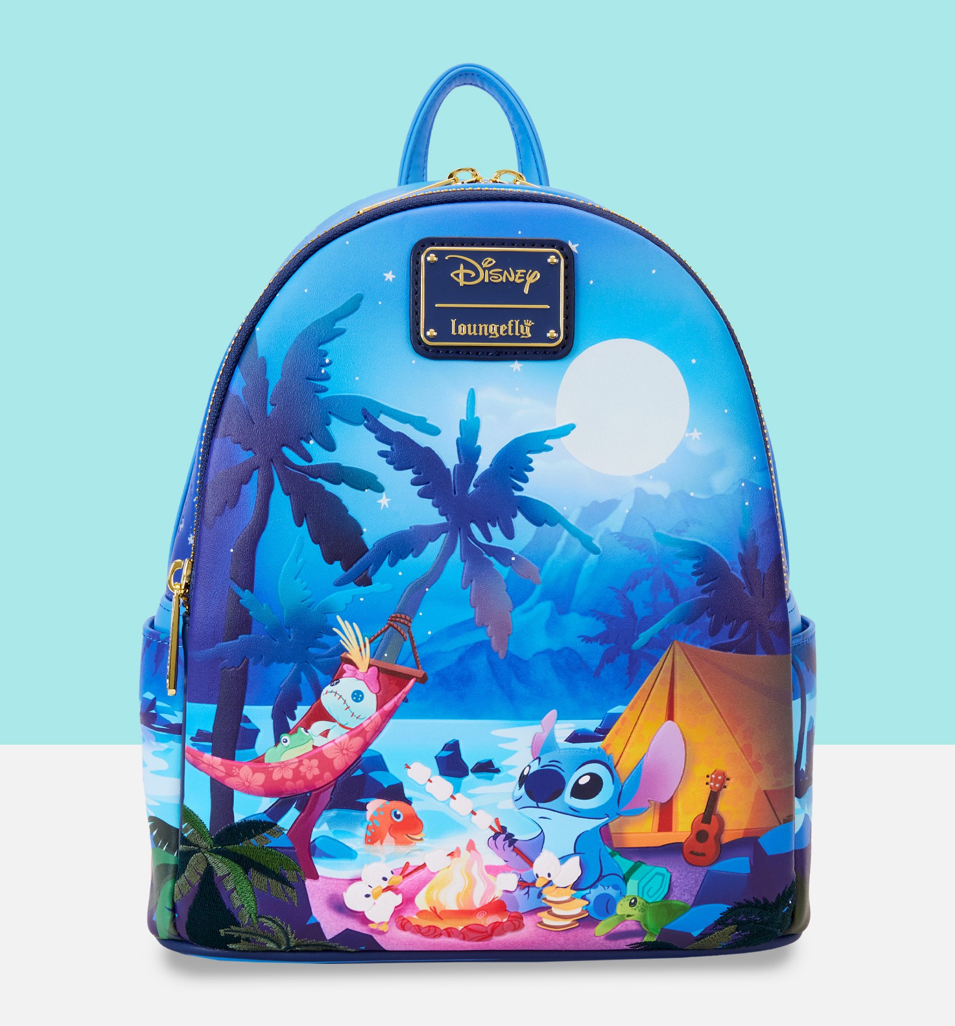 Loungefly Disney Lilo And Stitch Camping Cuties Mini Backpack