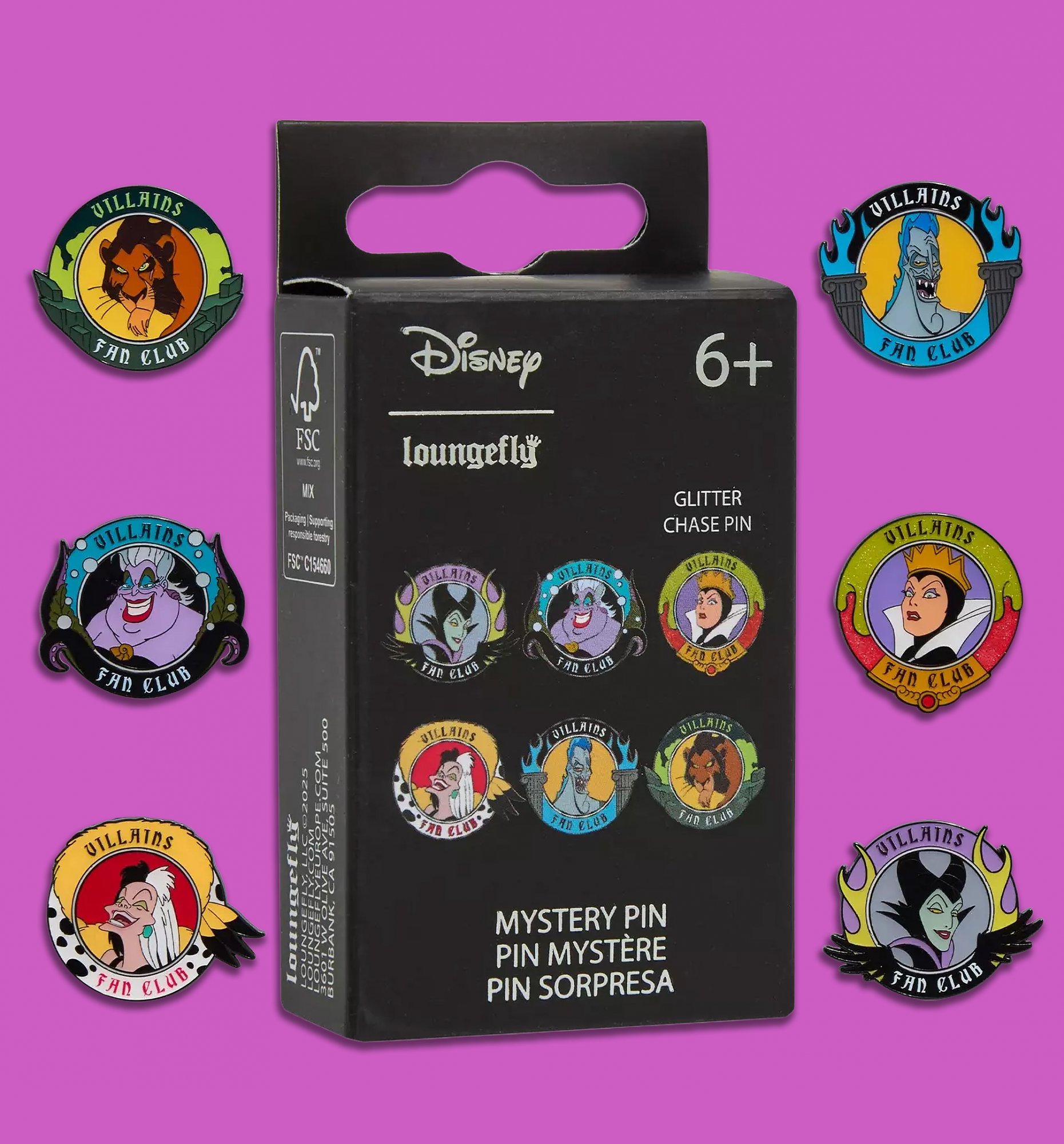Loungefly Disney Villains Fan Club Mystery Box Pin