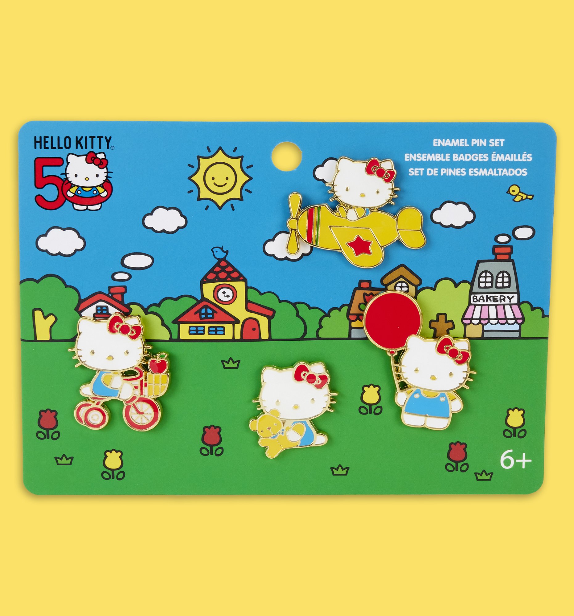 Loungefly Sanrio Hello Kitty 50th Anniversary Classic 4 Piece Pin Set