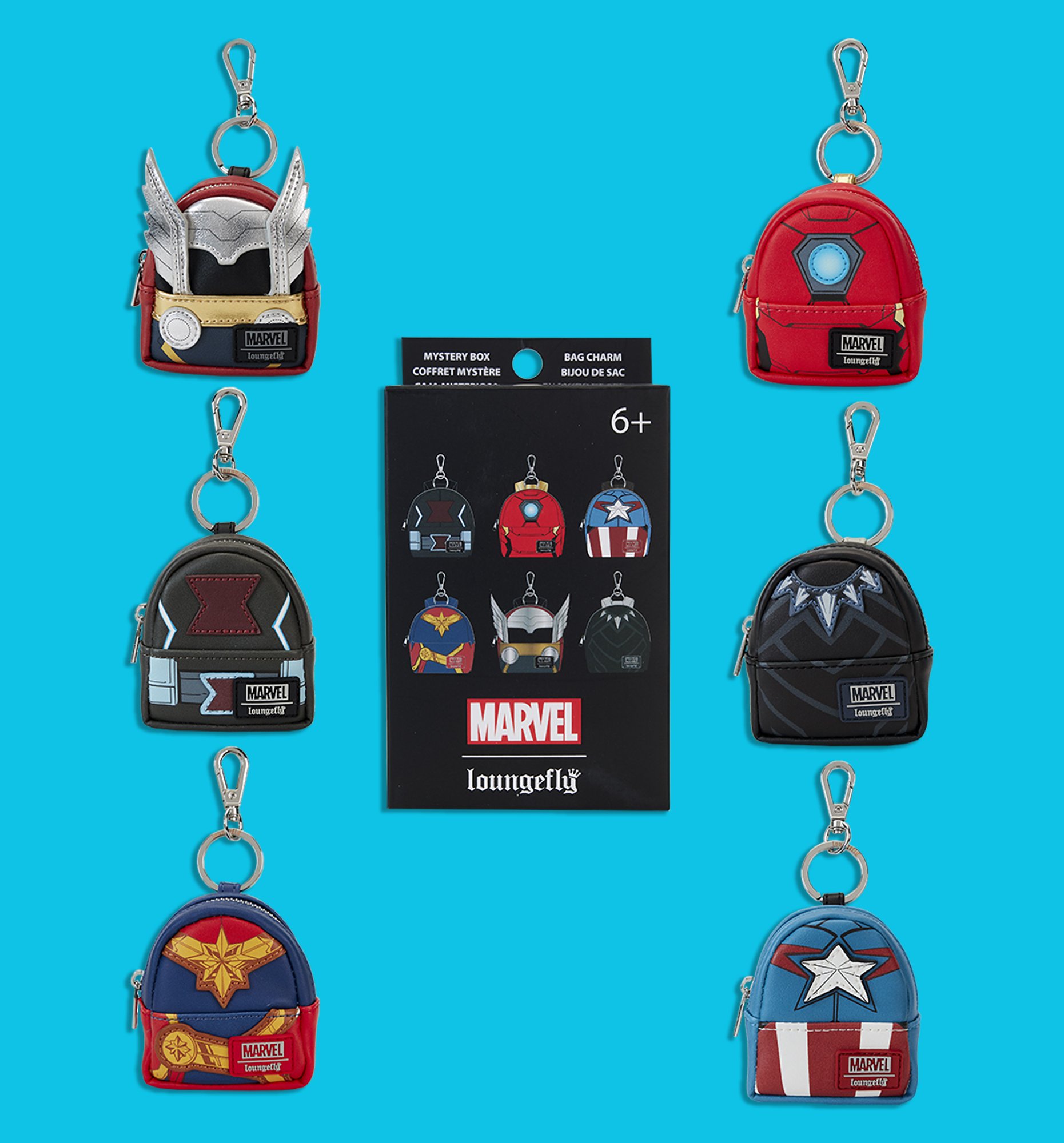 Loungefly Marvel Avengers Cosplay Mystery Mini Backpack Keychain Charm