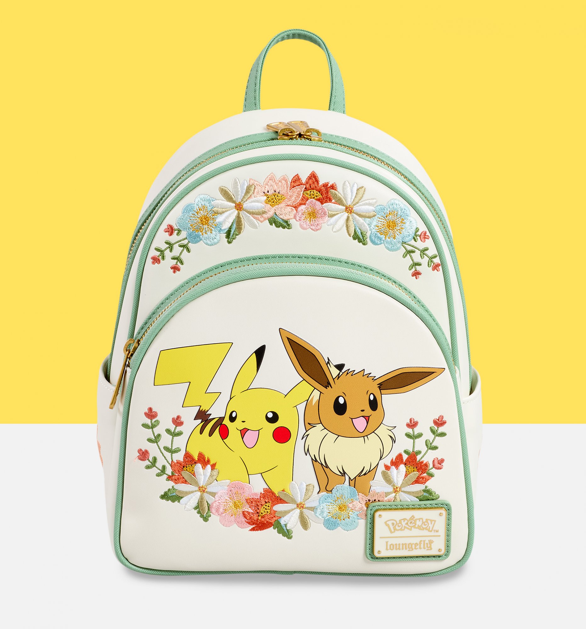 Loungefly Pokemon Pikachu And Eevee Floral Mini Backpack