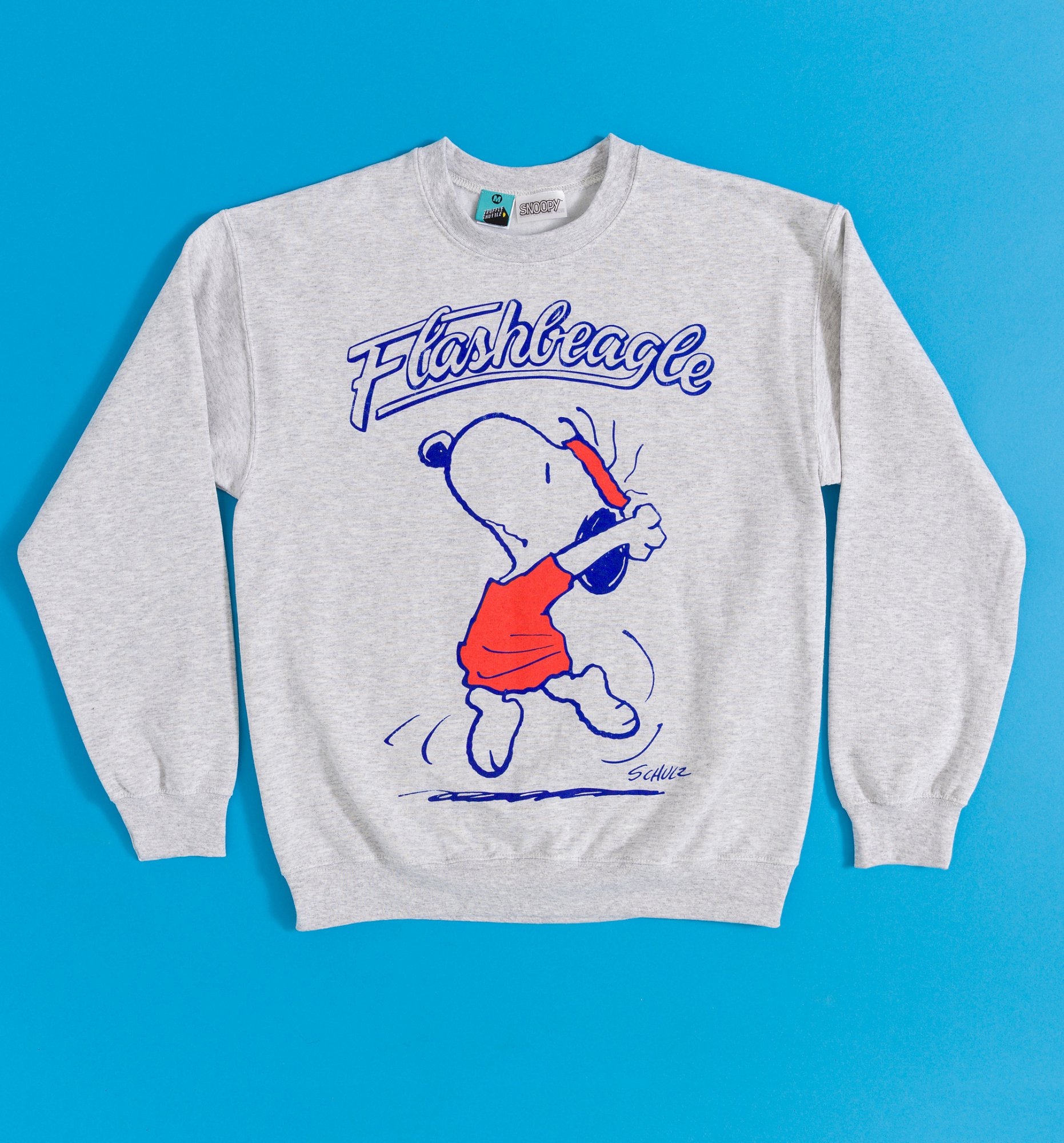 Peanuts Snoopy It's Flashbeagle Grey Marl Sweater