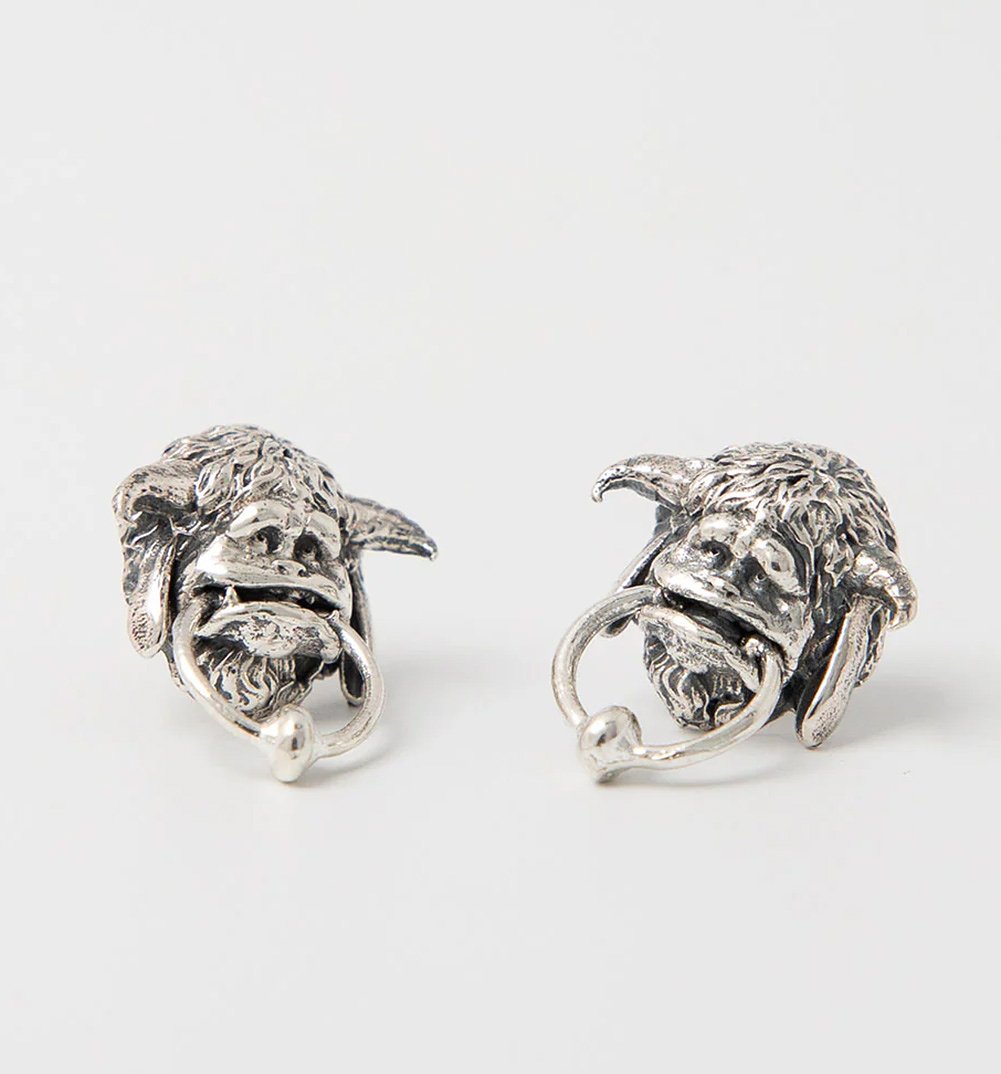 Sterling Silver Labyrinth Ludo Stud Earrings