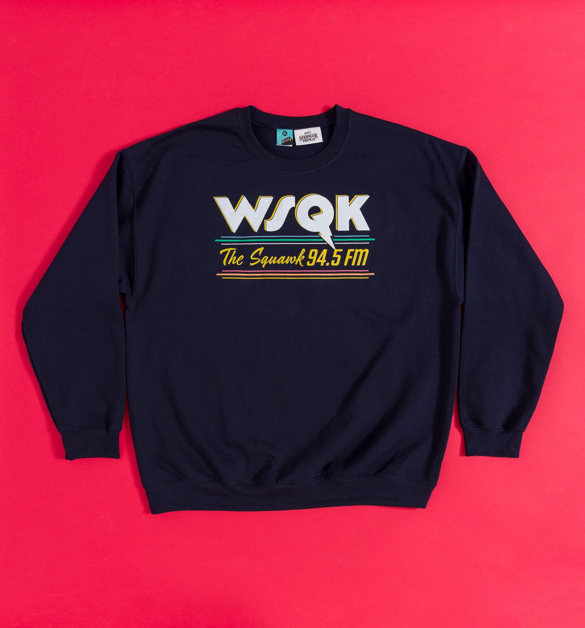 Stranger Things WSQK Logo Navy Sweater