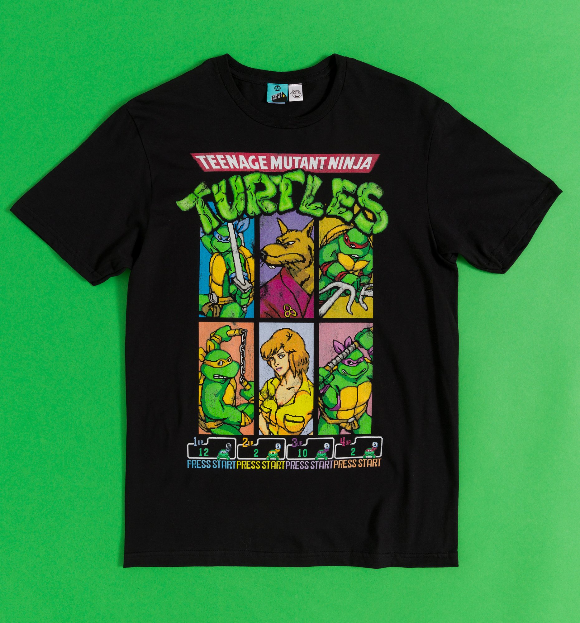 Teenage Mutant Ninja Turtles Arcade Character Select Black T-Shirt