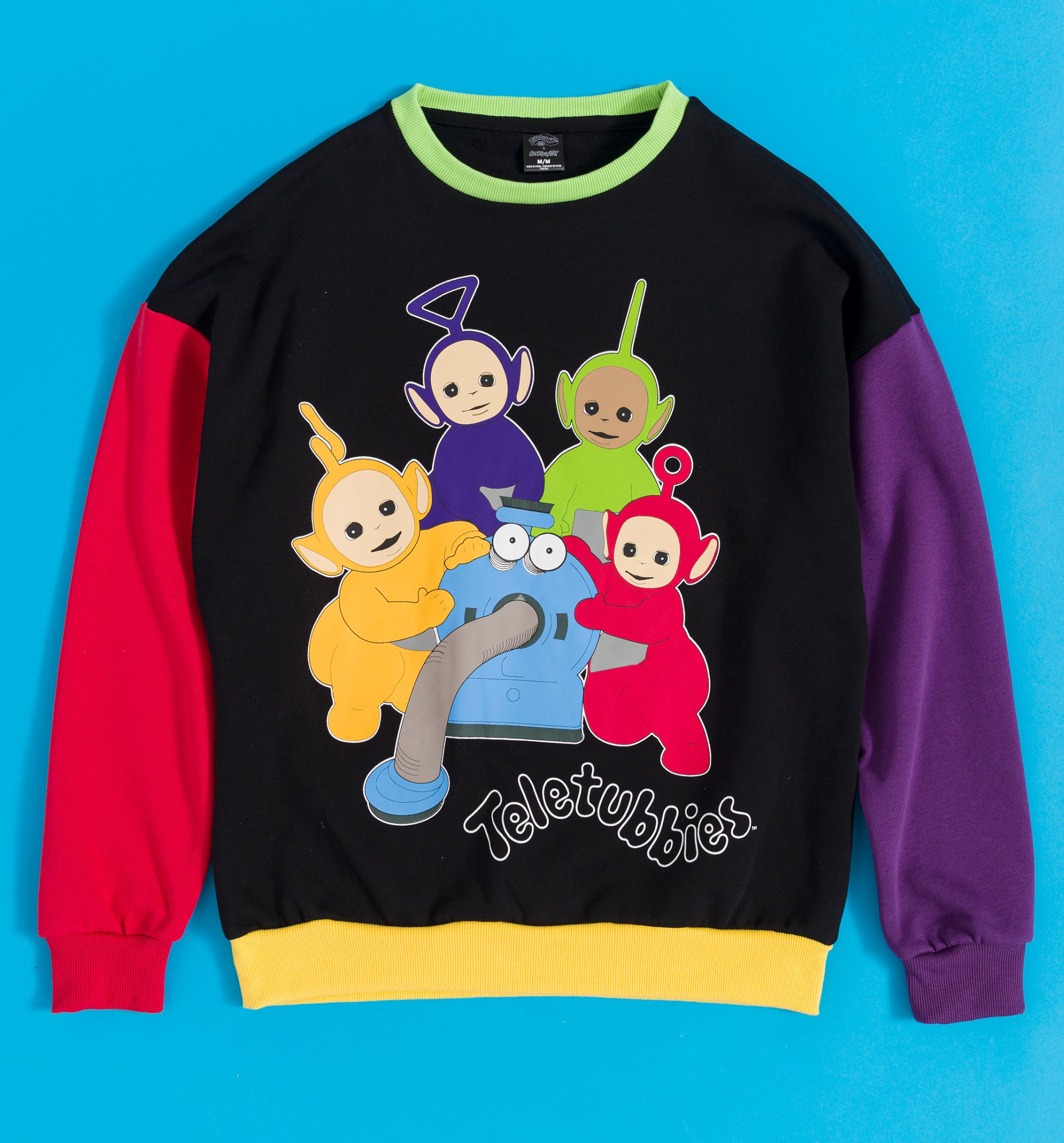 Teletubbies Drop Sleeve Colour Block Crewneck Sweatshirt from Cakeworthy