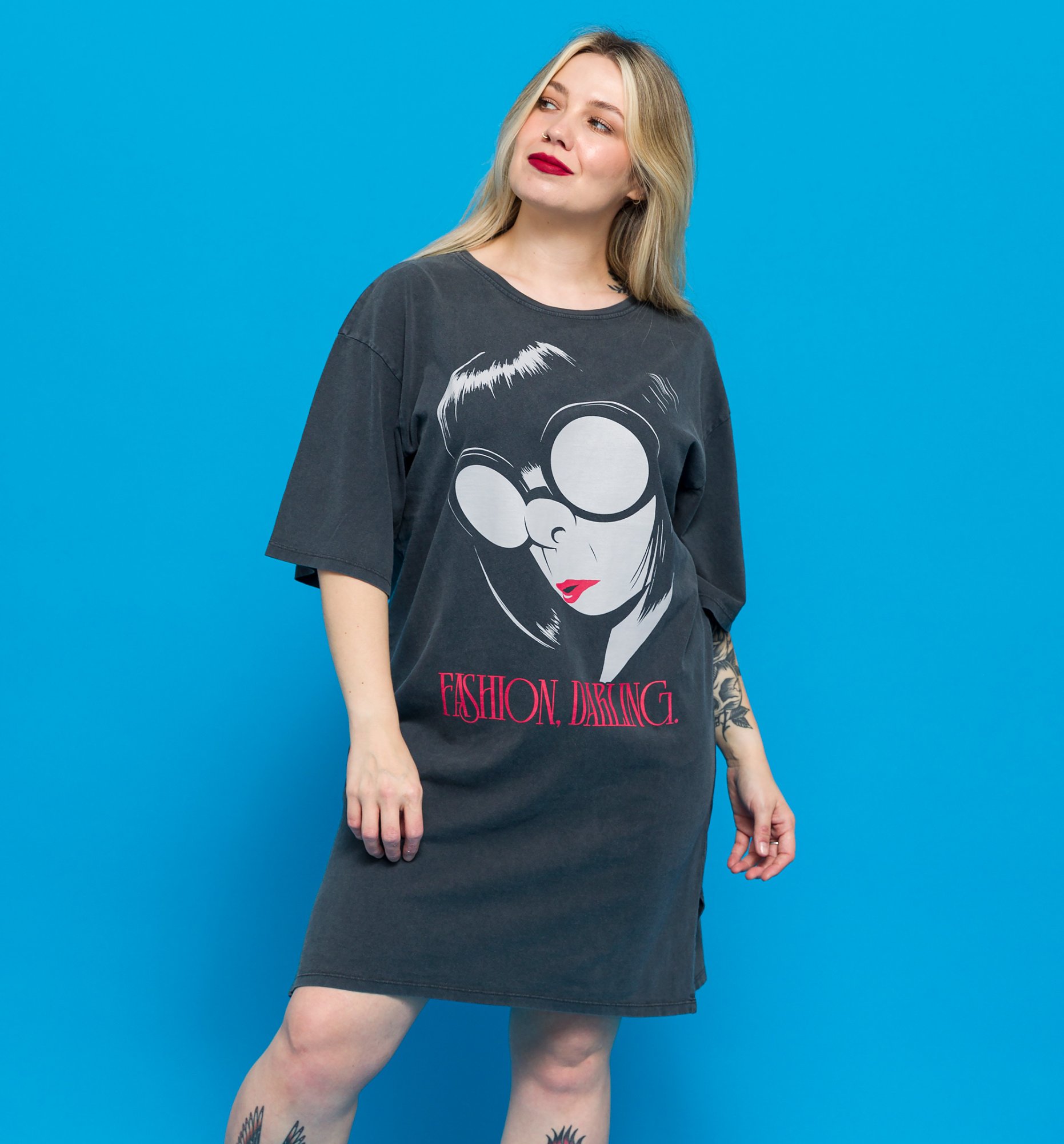 Disney The Incredibles Edna Mode Fashion Darling Charcoal Wash T-Shirt ...