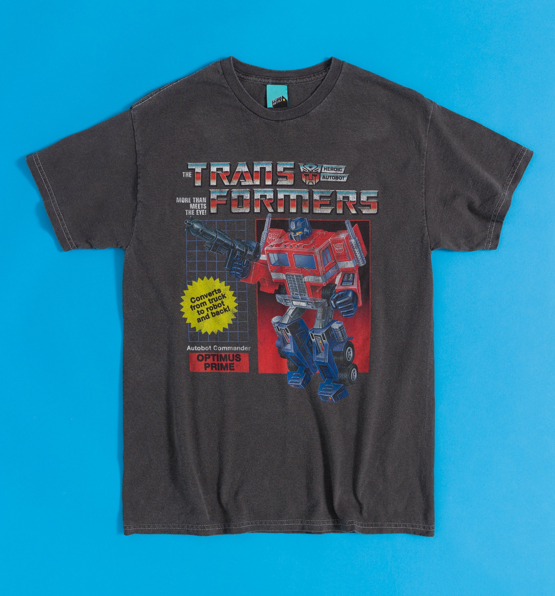 Transformers Optimus Prime Vintage Wash Charcoal T-Shirt