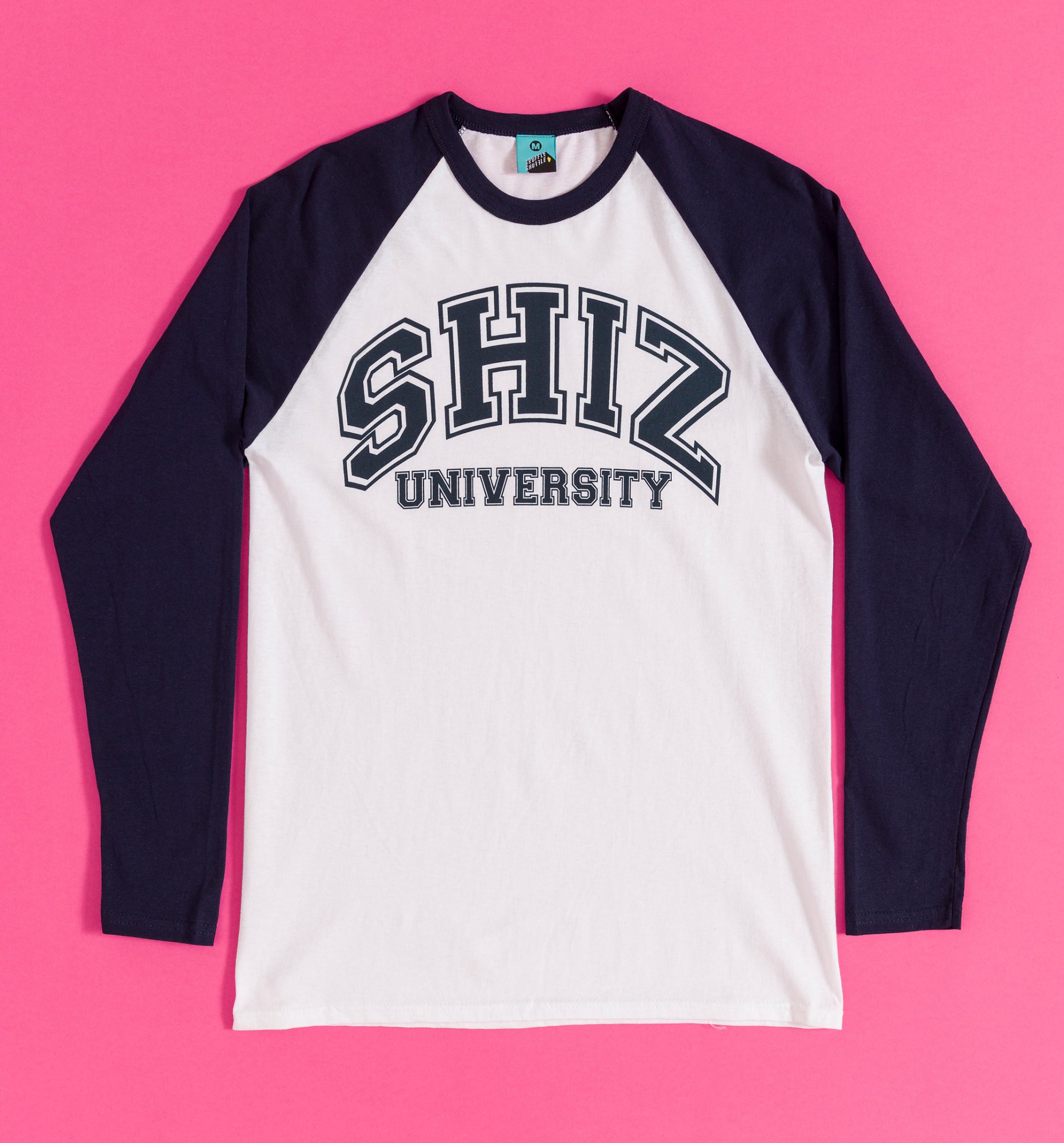 Wicked Shiz University White And Navy Baseball T-Shirt