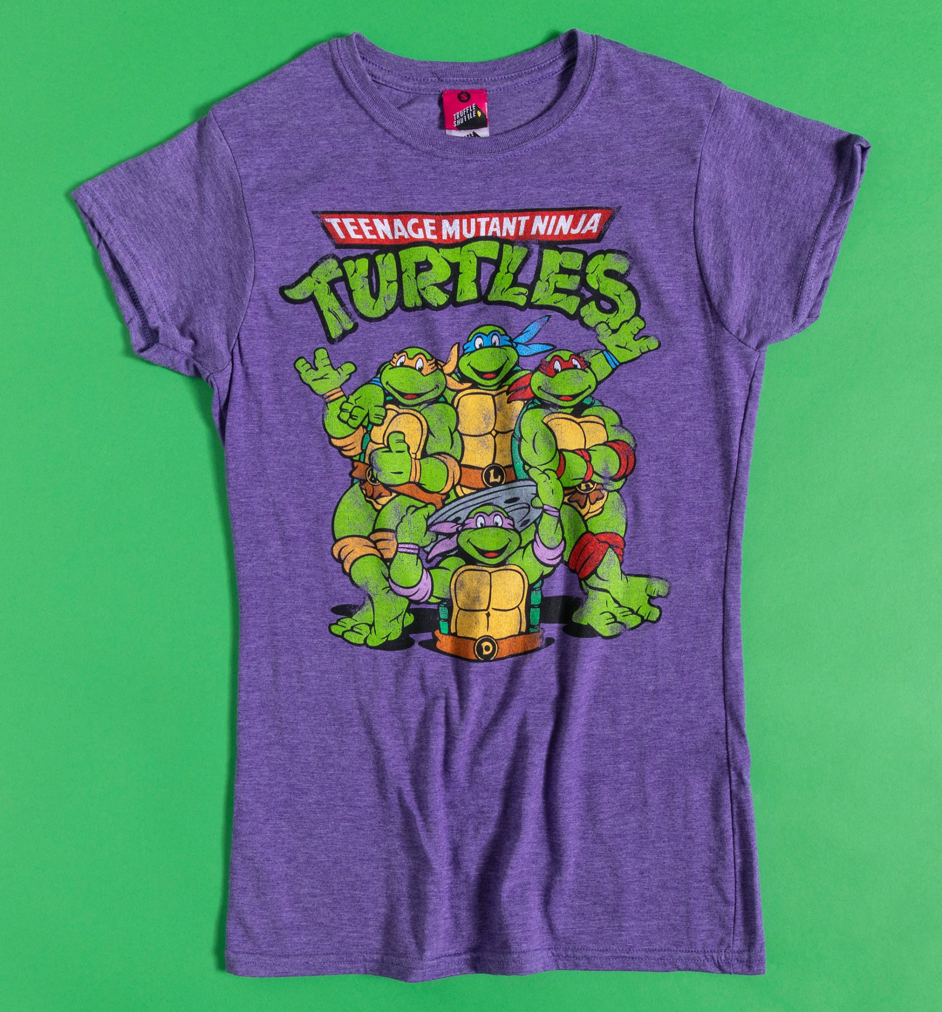 Classic Teenage Mutant Ninja Turtles Purple Marl Fitted T Shirt