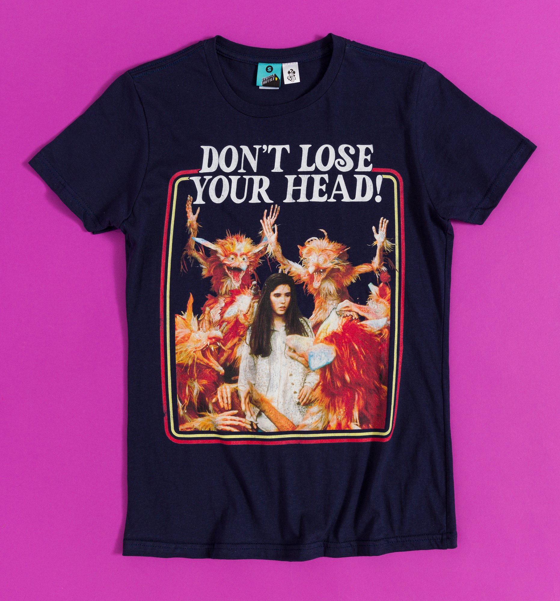 Women's Labyrinth Chilly Down With The Fire Gang Navy Fitted T-Shirt